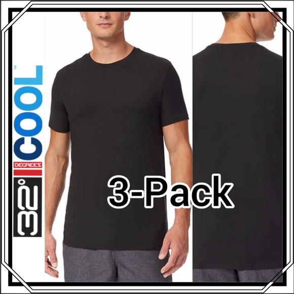 32 Degrees | Shirts | 32 Degrees Cool Mens Short Sleeve Tee 3packblk ...